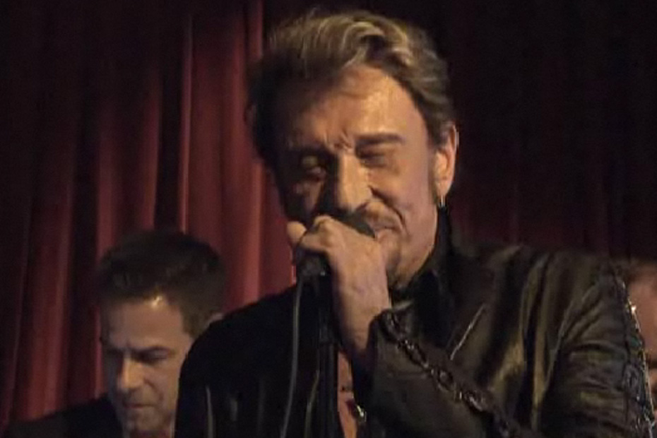 Johnny Hallyday sur scène à Los Angeles