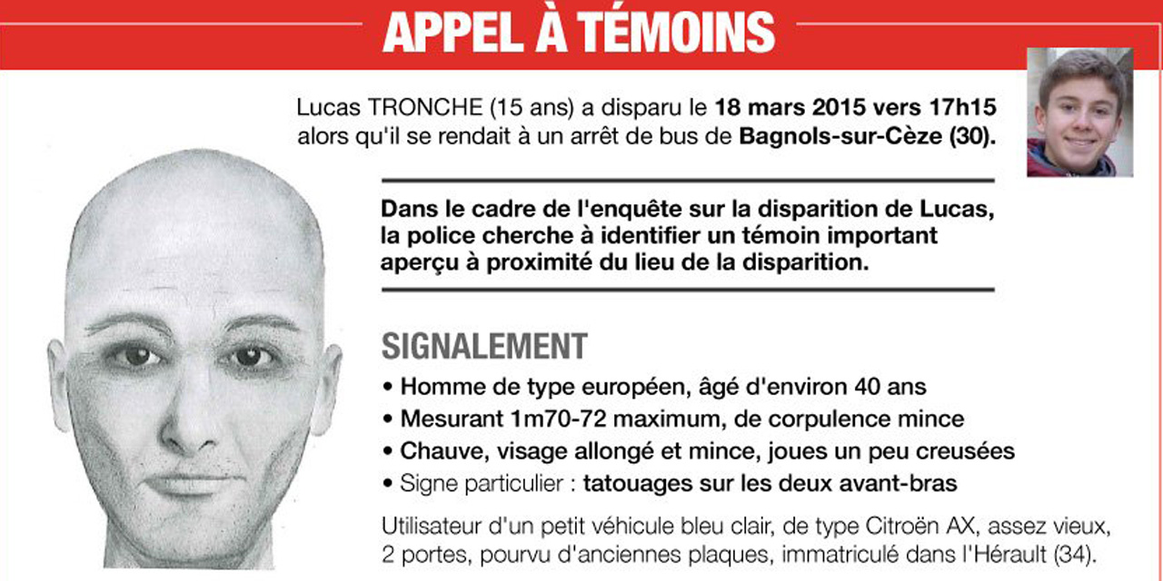 Disparition de Lucas Tronche dans le Gard : la police lance un appel à ...