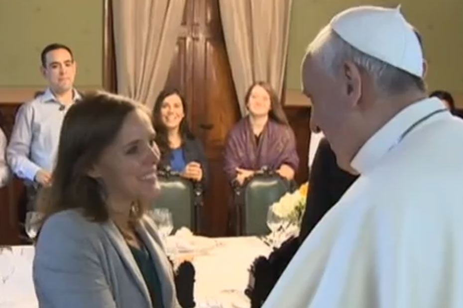 Anne-Sophie a partagé un repas avec le pape