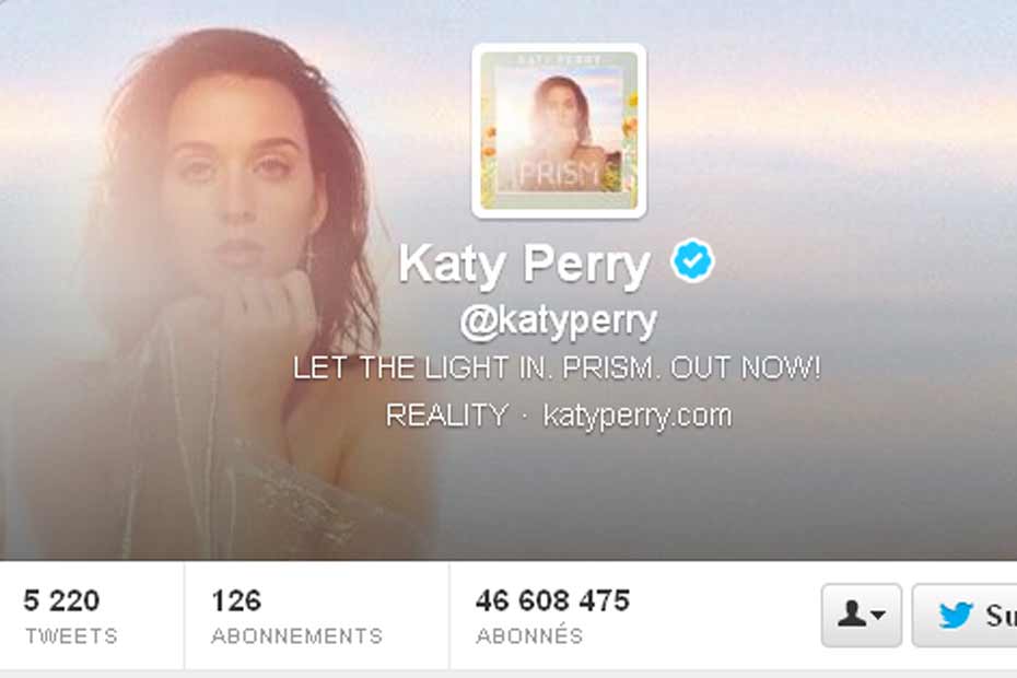 Katy Perry, nouvelle reine de Twitter