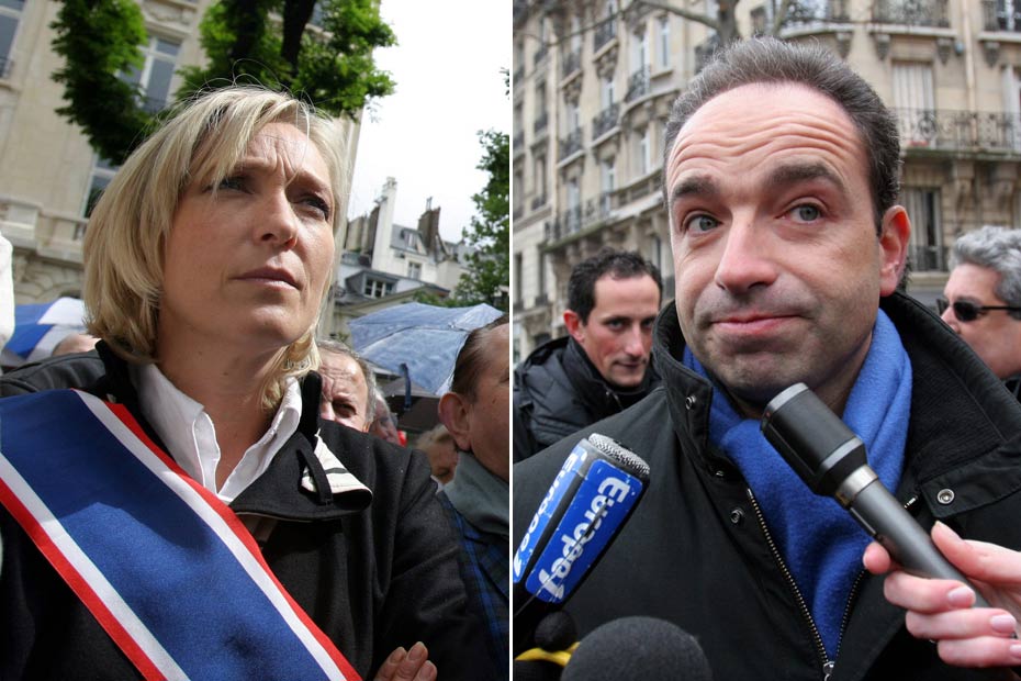 Le Pen prête à manifester avec Copé Le Pen prête à manifester avec Copé