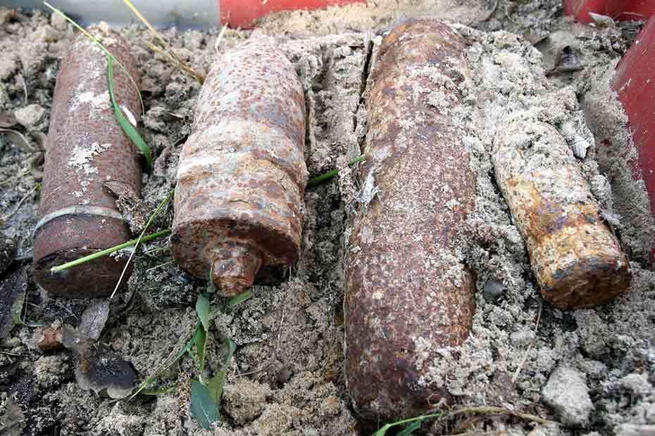 30 tonnes d’obus dans son jardin
