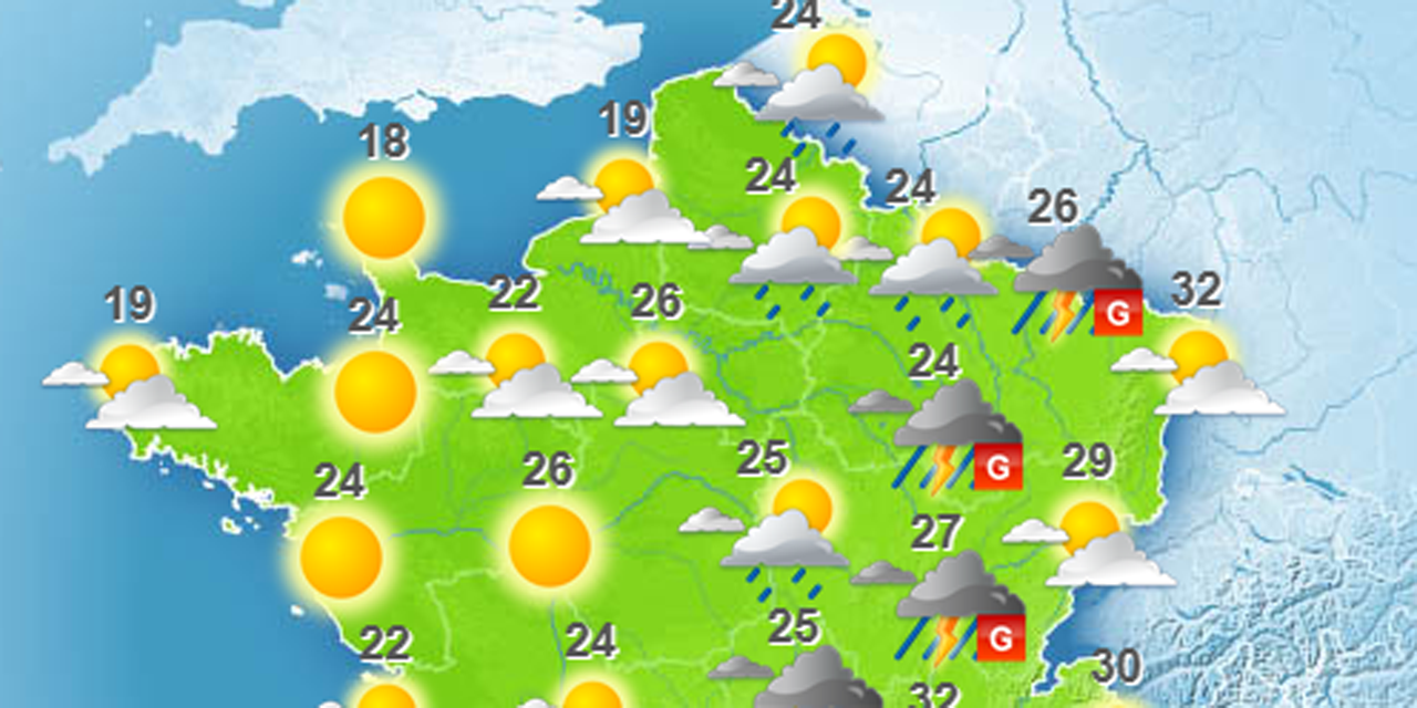 La météo du mardi 1er août : très chaud dans le Sud-Est, orageux du ... La météo du mardi 1er août : très chaud dans le Sud-Est, orageux du ...