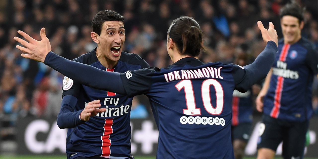 Ligue 1 : Le PSG l'emporte 2-1 à Marseille grâce à Ibrahimovic et Di Maria
